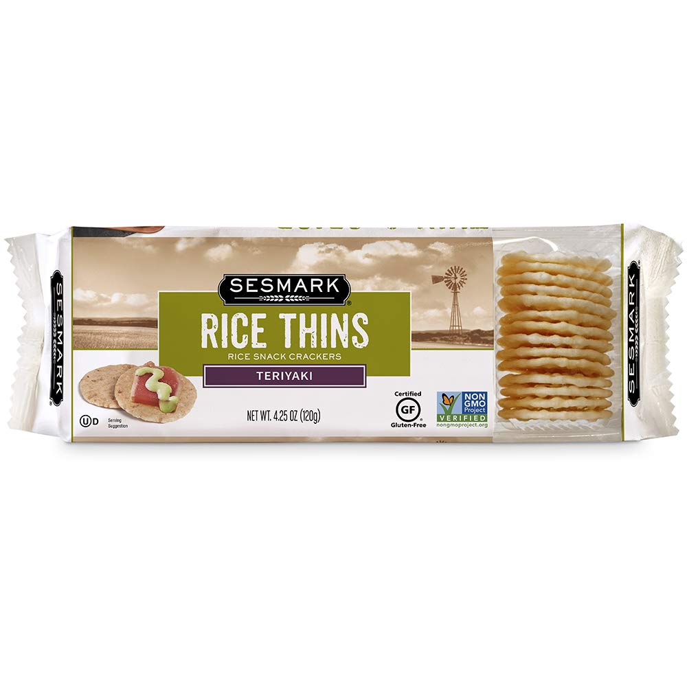 Amazon.com: Sesmark Gluten Free Rice Thins Teriyaki - Non GMO Project ...