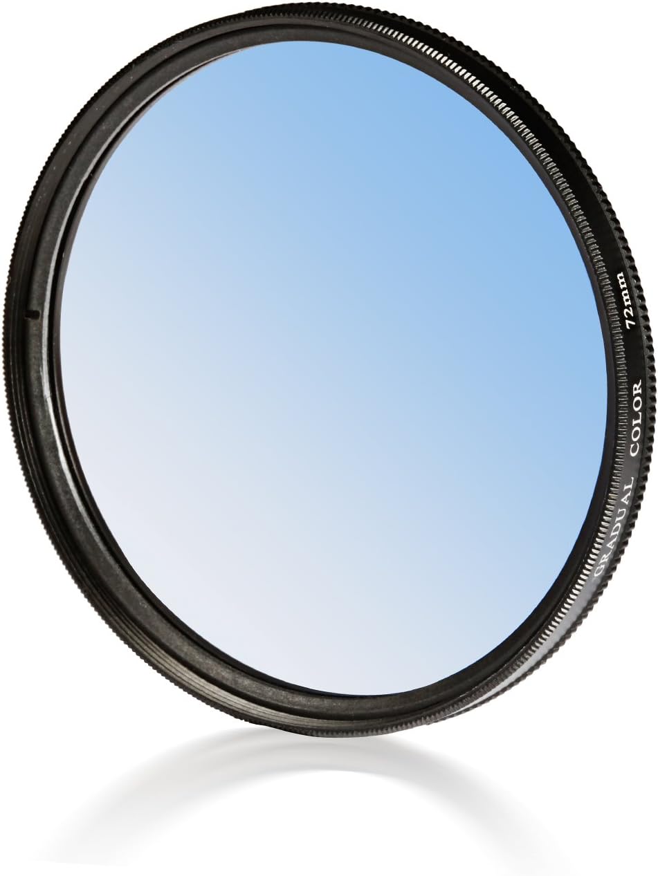 Neewer 72MM Gradual Color Blue Blending Lens Filter for Any Camera Lens ...