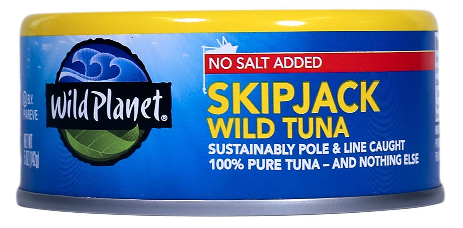 Amazon.com : Wild Planet Skipjack Wild Tuna, No Salt Added, Canned Tuna ...