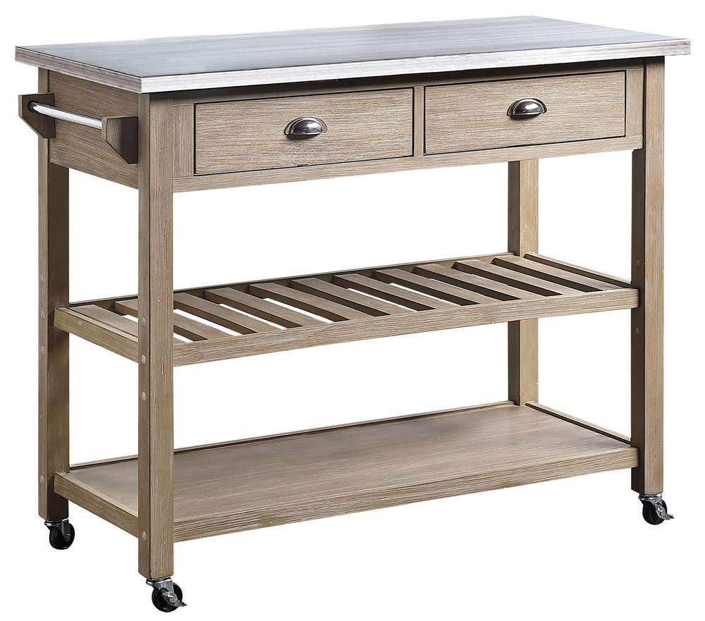 Amazon.com: 4D Concepts ALEX kitchen cart, Acacia and Metal : Home ...