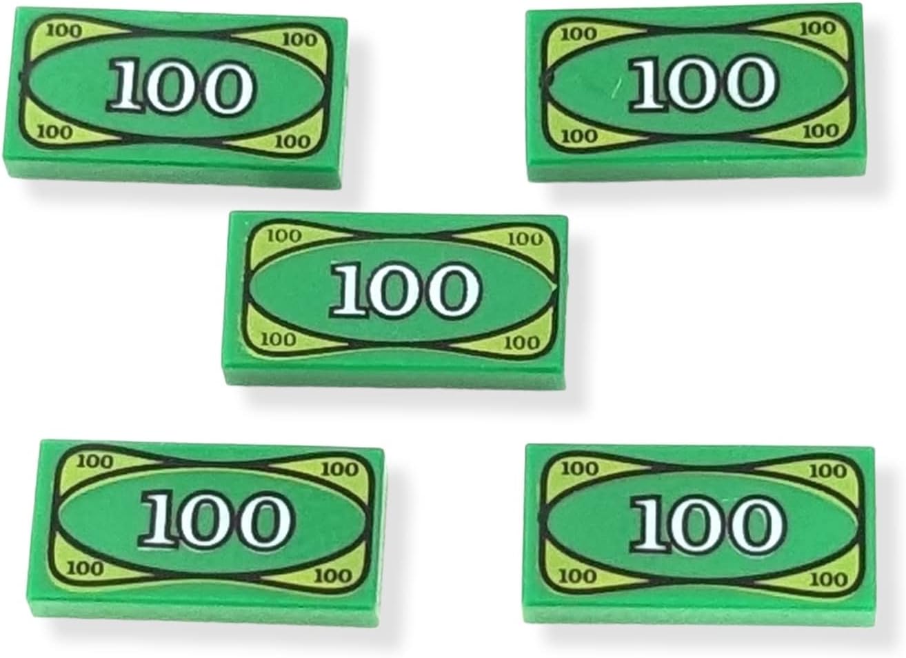 Lego Batman x5 Green Money Tile City $100 Dollar Bill Bank Cash ...