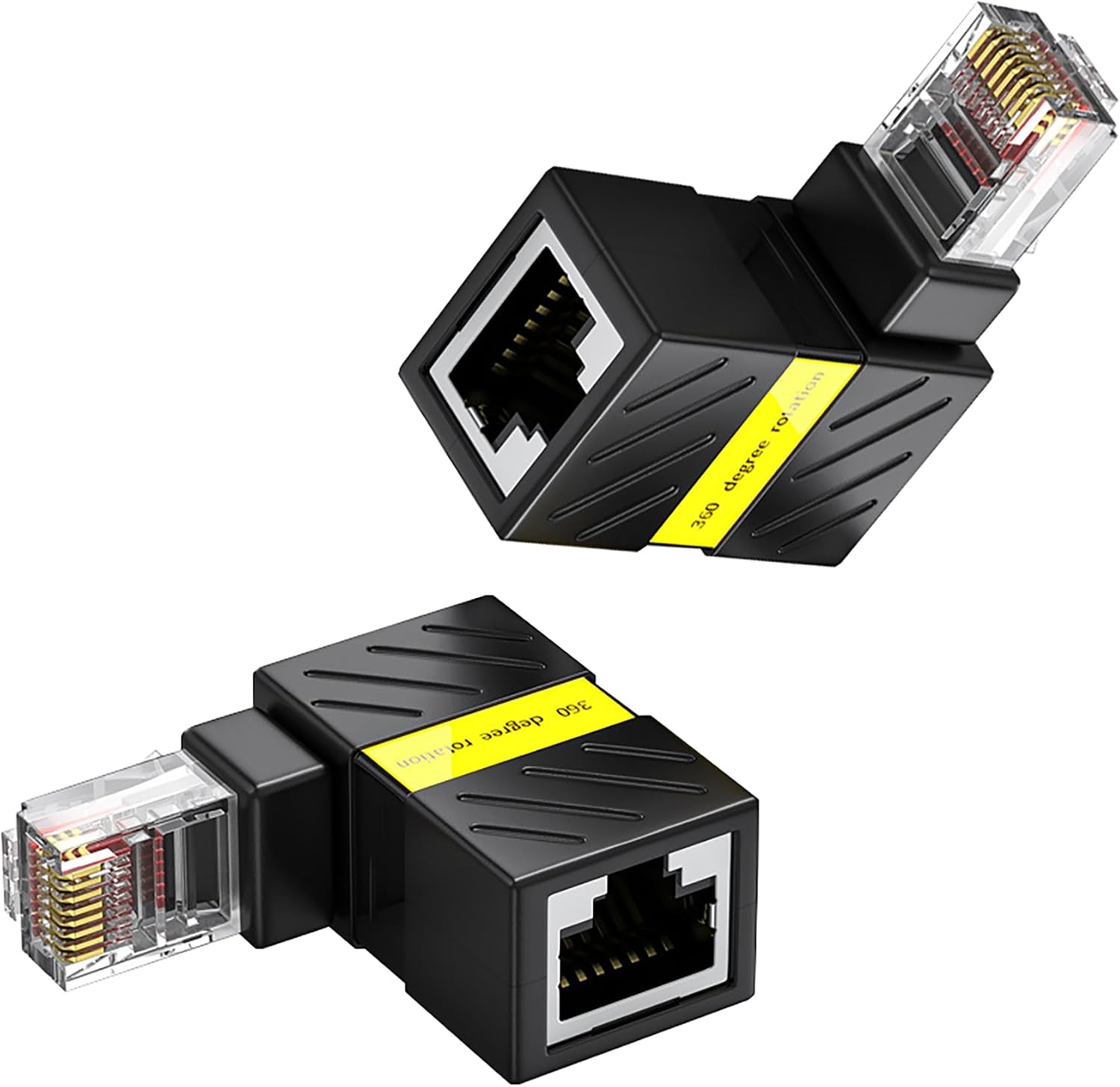 tunghey 2Pack Cat6 Ethernet Extenders 360° Rotation, Cat5 Cat6 ...