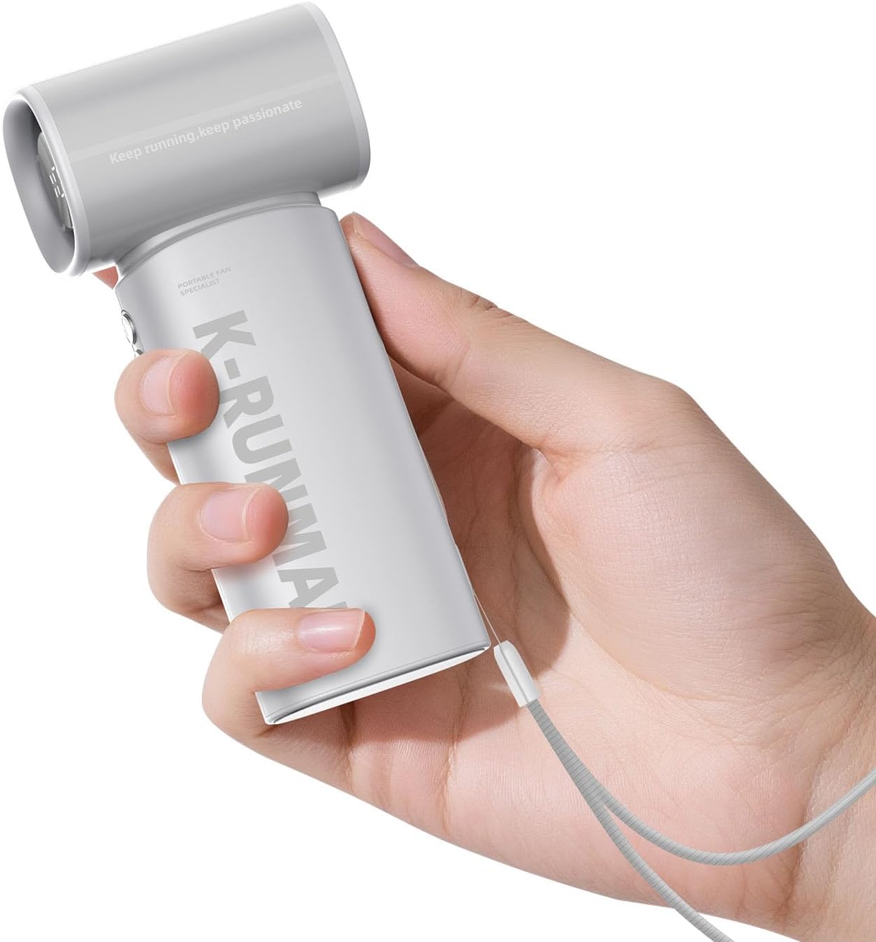 Amazon.com: K-RUNMAN Portable Handheld Turbo Fan, 5 Gear Wind, Battery ...