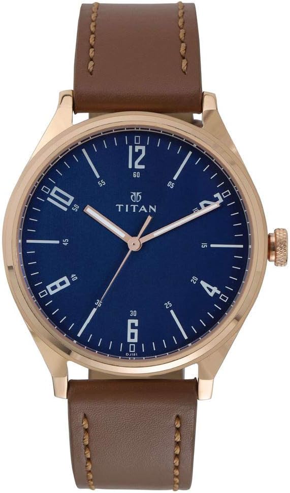 Titan Neo Economy Quartz Analog Blue Dial Leather Strap Watch for Men ...