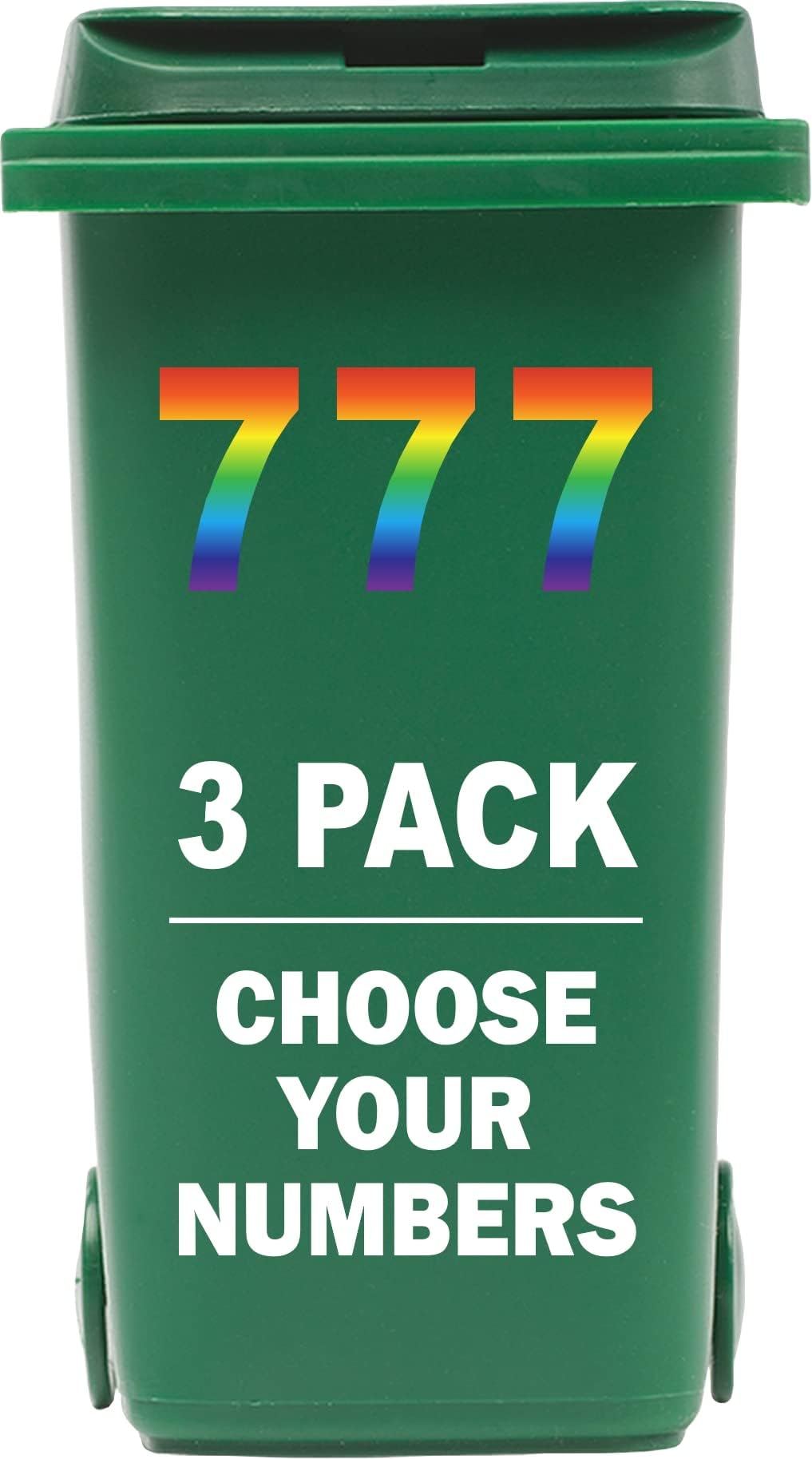 MULTICOLOUR 3 Pack Wheelie Bin Numbers for Bins - CHOICE OF NUMBERS 0-9 ...