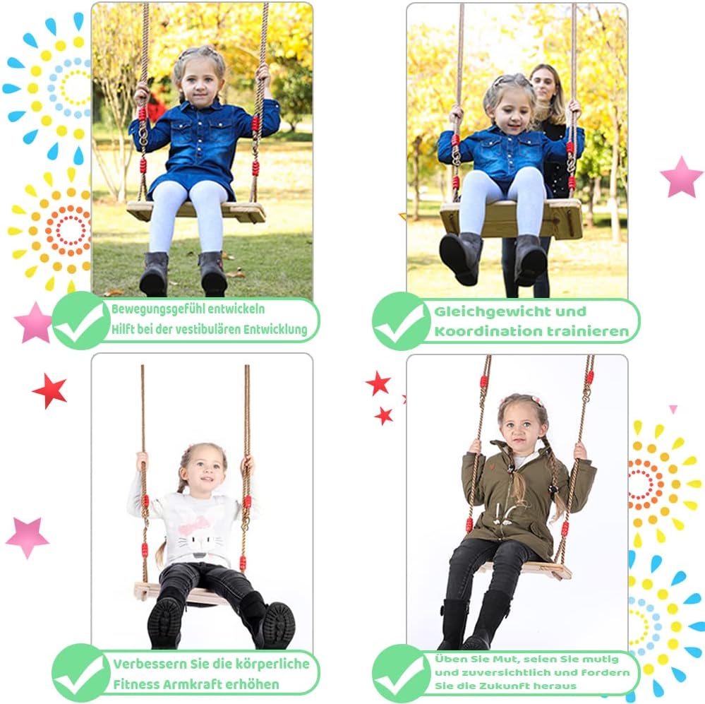 Wooden Board Swing, Wooden Children’s Swing, Wooden Swing Seat, Adults ...