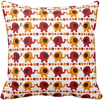 Amazon.com: Cute Red And Orange Elephants Holding Trunks Tails Throw ...