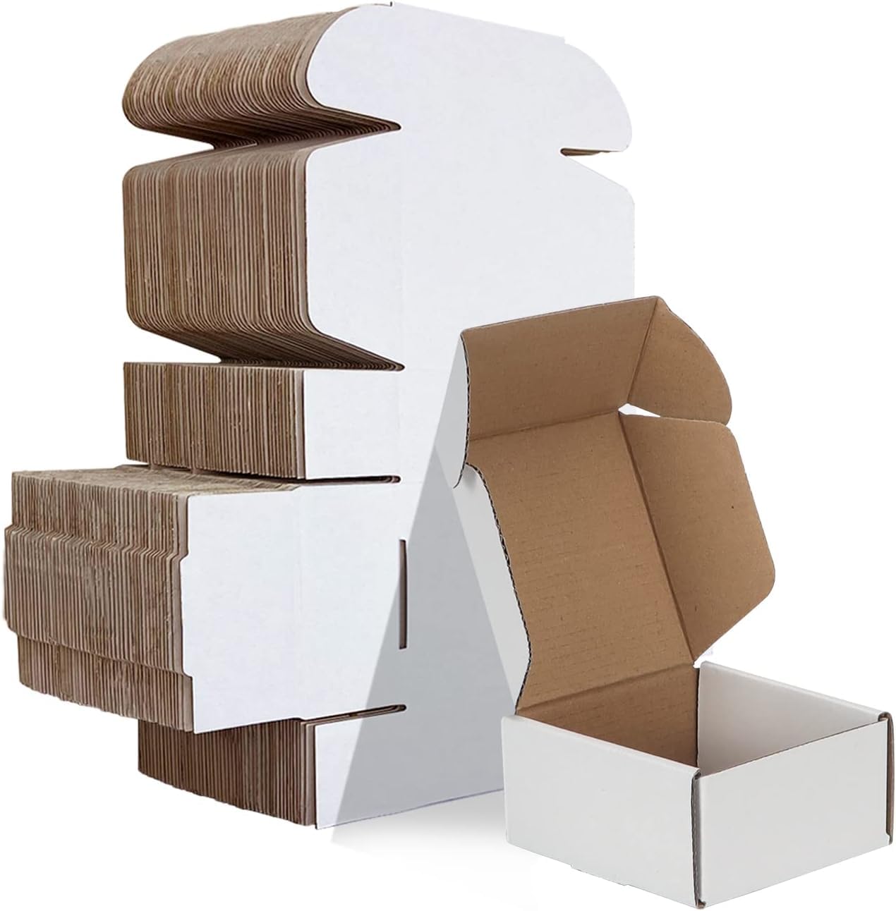 HORLIMER 50 Pack 4x4x2 Inch Small Cardboard Boxes for Posting (10.2x10 ...