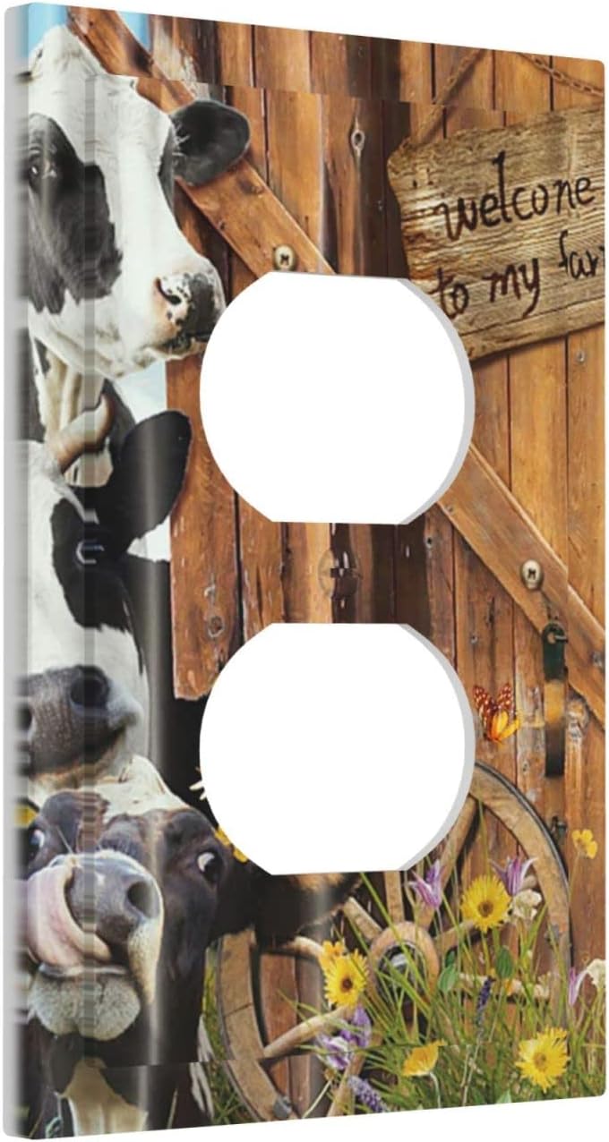 1 Gang Farm Cow Outlet Plate Single Duplex Farmhouse Decorative Outlet ...