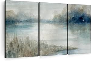 Amazon.com: Elephant Stock Still Evening Waters Wall Art - Horizontal ...
