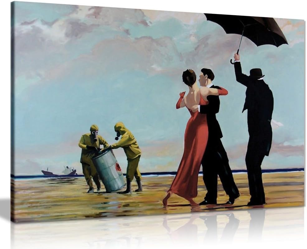 Banksy Toxic Beach Canvas Wall Art Picture Print (36X24) : Amazon.co.uk ...