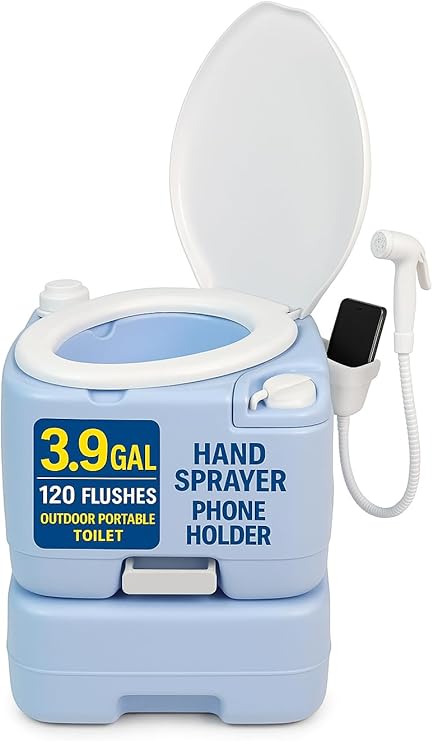 Amazon.com: SereneLife Moonwhite 15L Travel Toilet for Camping & RV - Extra-Large Leak-Proof ...