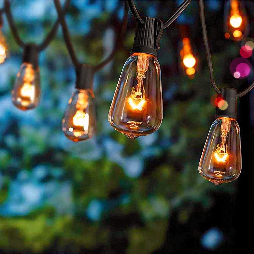 Amazon.com : SUNSGNE 10Ft Outdoor Patio String Lights with 11 Edison ...