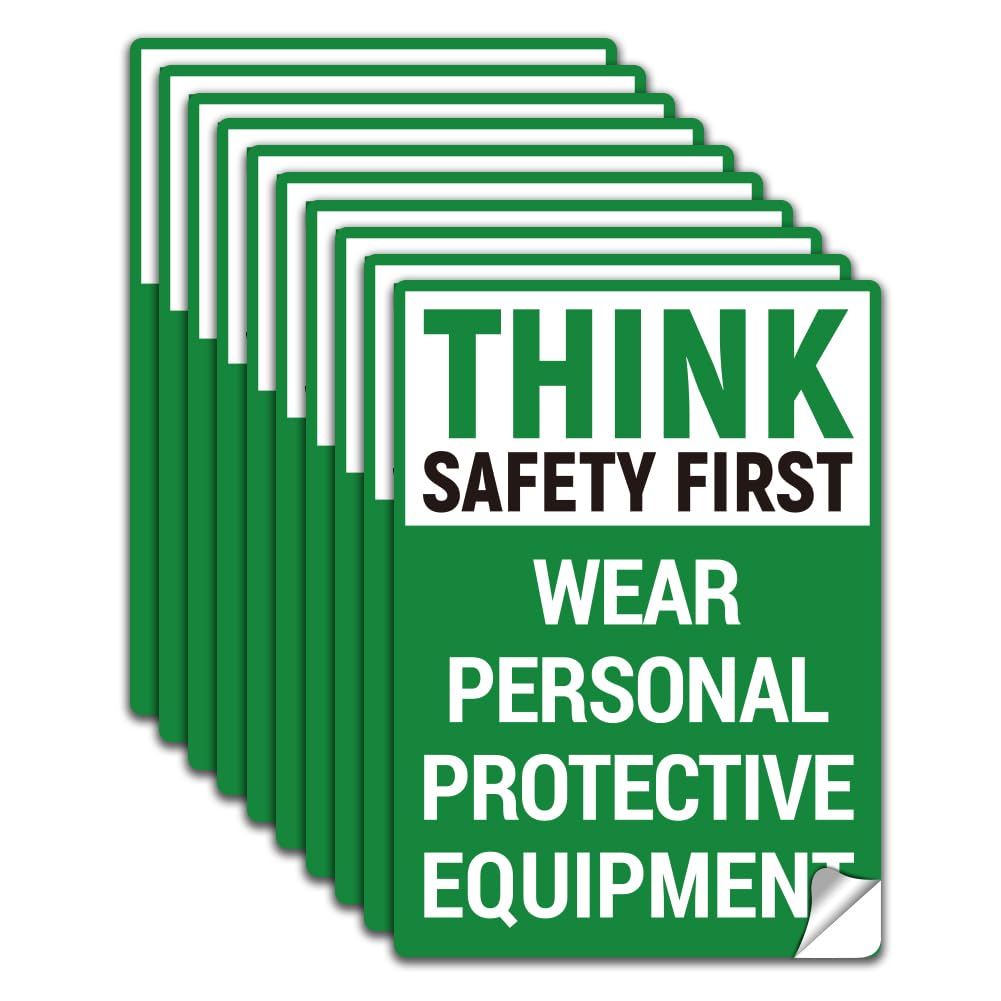 Buy WADORN 10Pcs PVC Think Safety First Wear Personal Protective ...