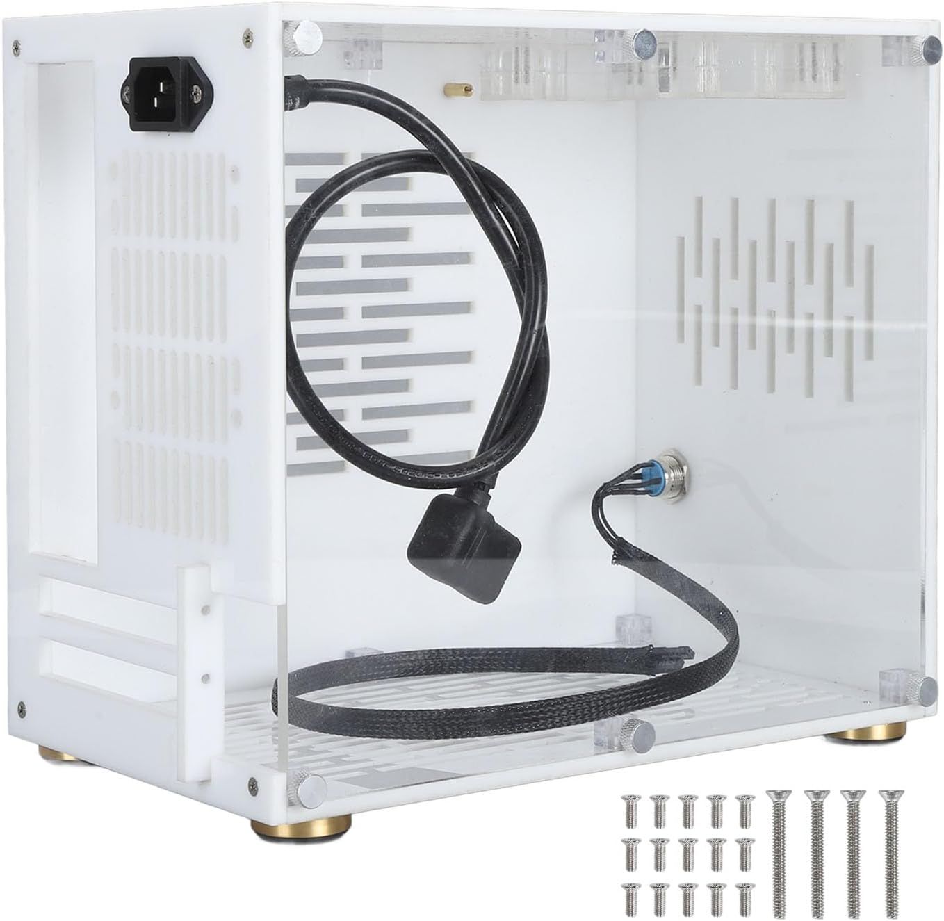White SFF Small Form Factor Mini-ITX Case, Acrylic Transparent Panel ...