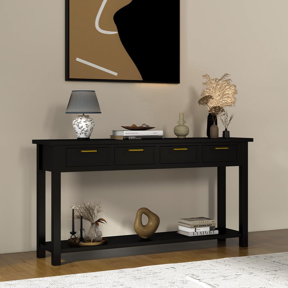 Amazon.com: HLXZN Console Table for Entryway, 60 Inch Sofa Table w/4 ...