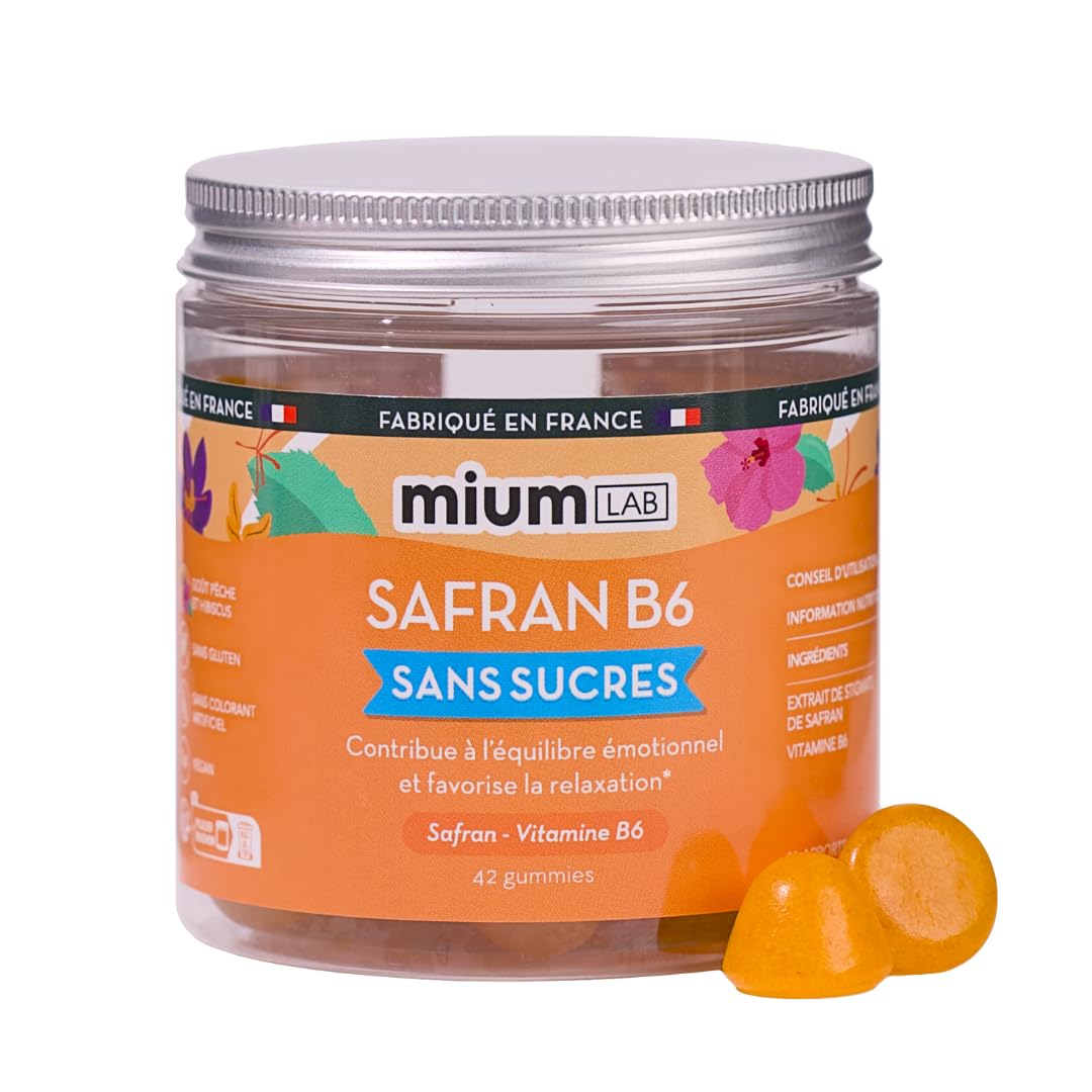 Mium Lab - Gummies Safran et Vit B6 sans sucres - Enfants et Adultes ...
