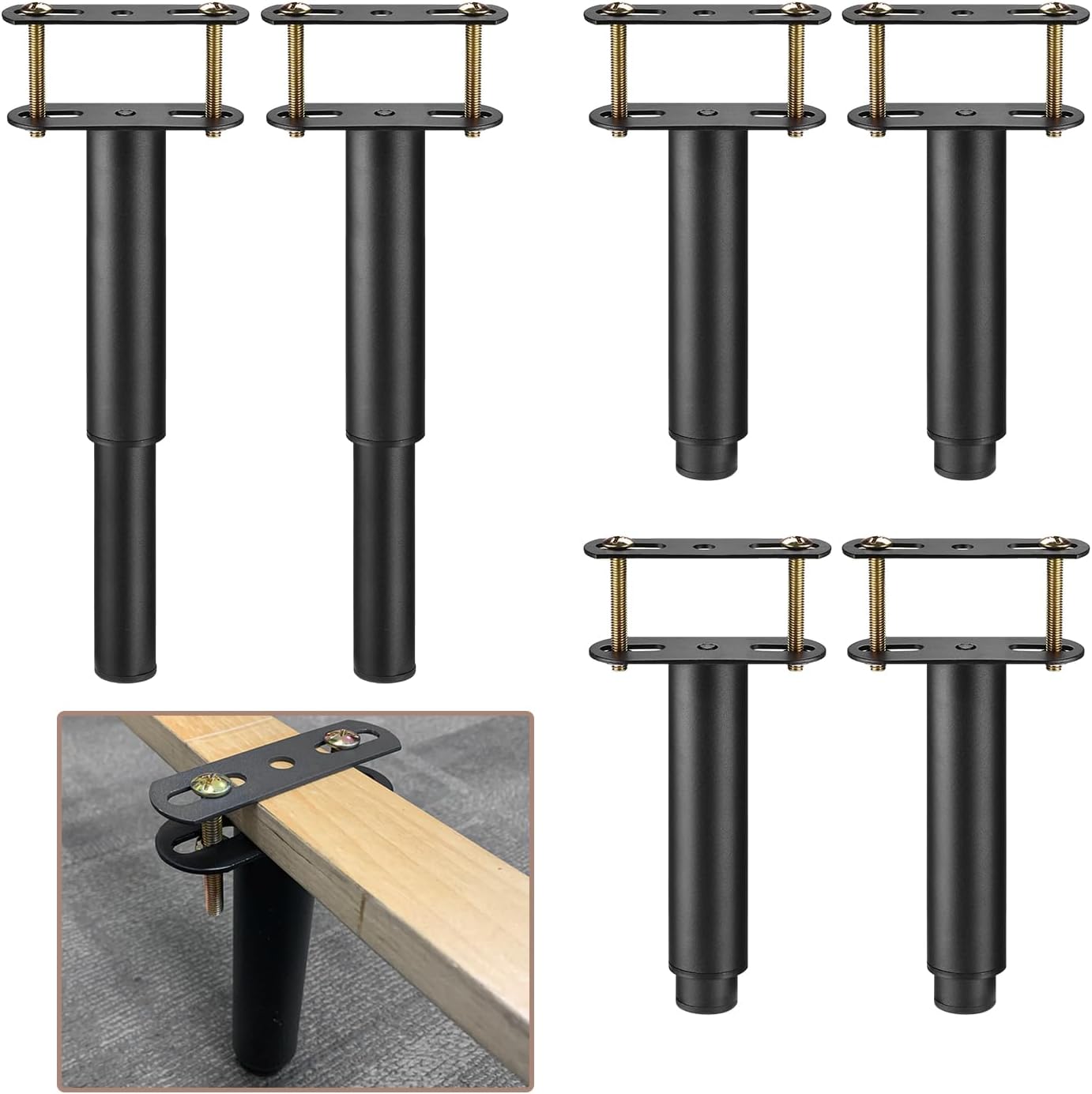 Amazon.com: uxcell 6-Pack Adjustable Metal Bed Frame Support Legs ...