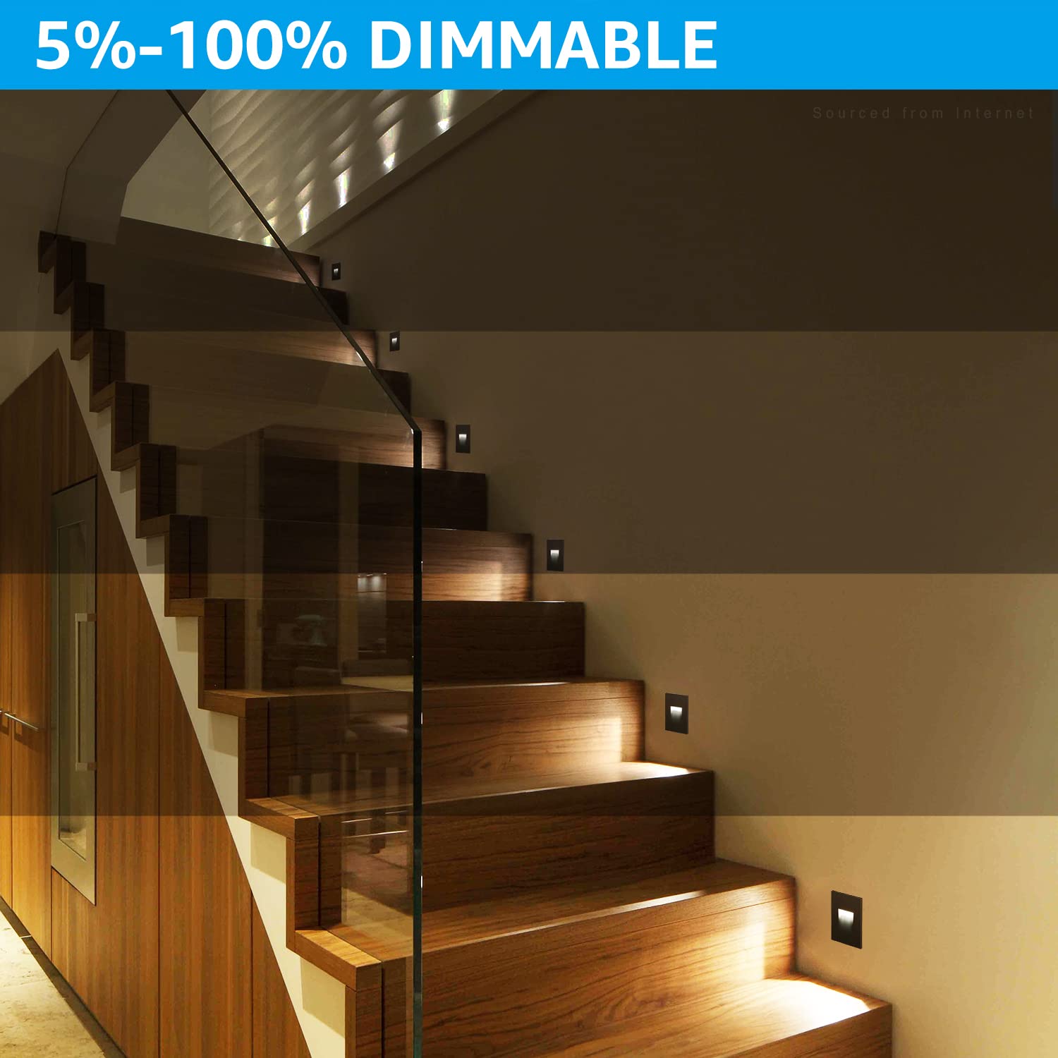 Snapklik.com : 120V LED Step Lights, Dimmable 35W Indoor Outdoor Stair ...