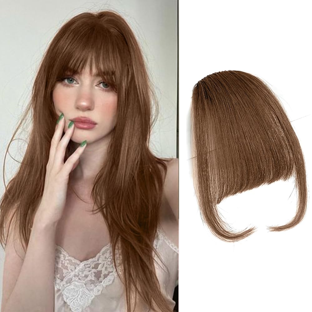 LE SECRET Clip in Bangs Real Human Hair Wispy Bangs Hair Clip Fringe ...