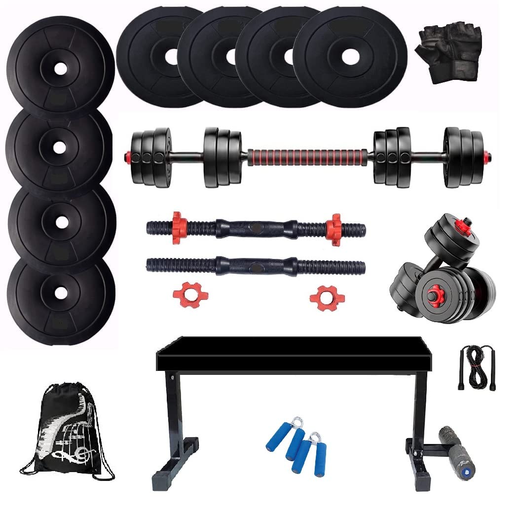 Bodyfit Home Gym Set (16kg -100kg) Weight Plate +Multi Extension ...