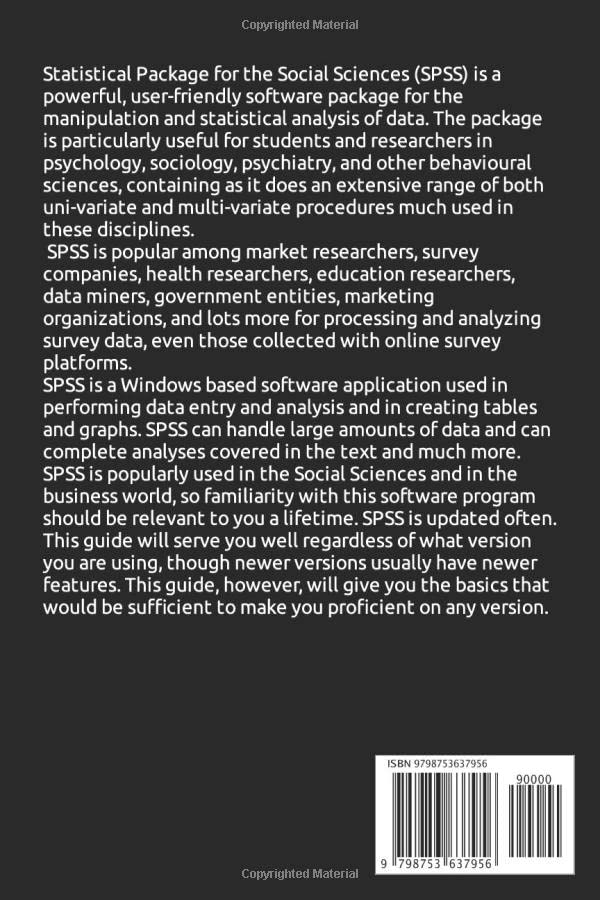 Snapklik.com : Seniors Guide To SPSS: A Step-by-Step Guide To Analyze Statistical Data And ...