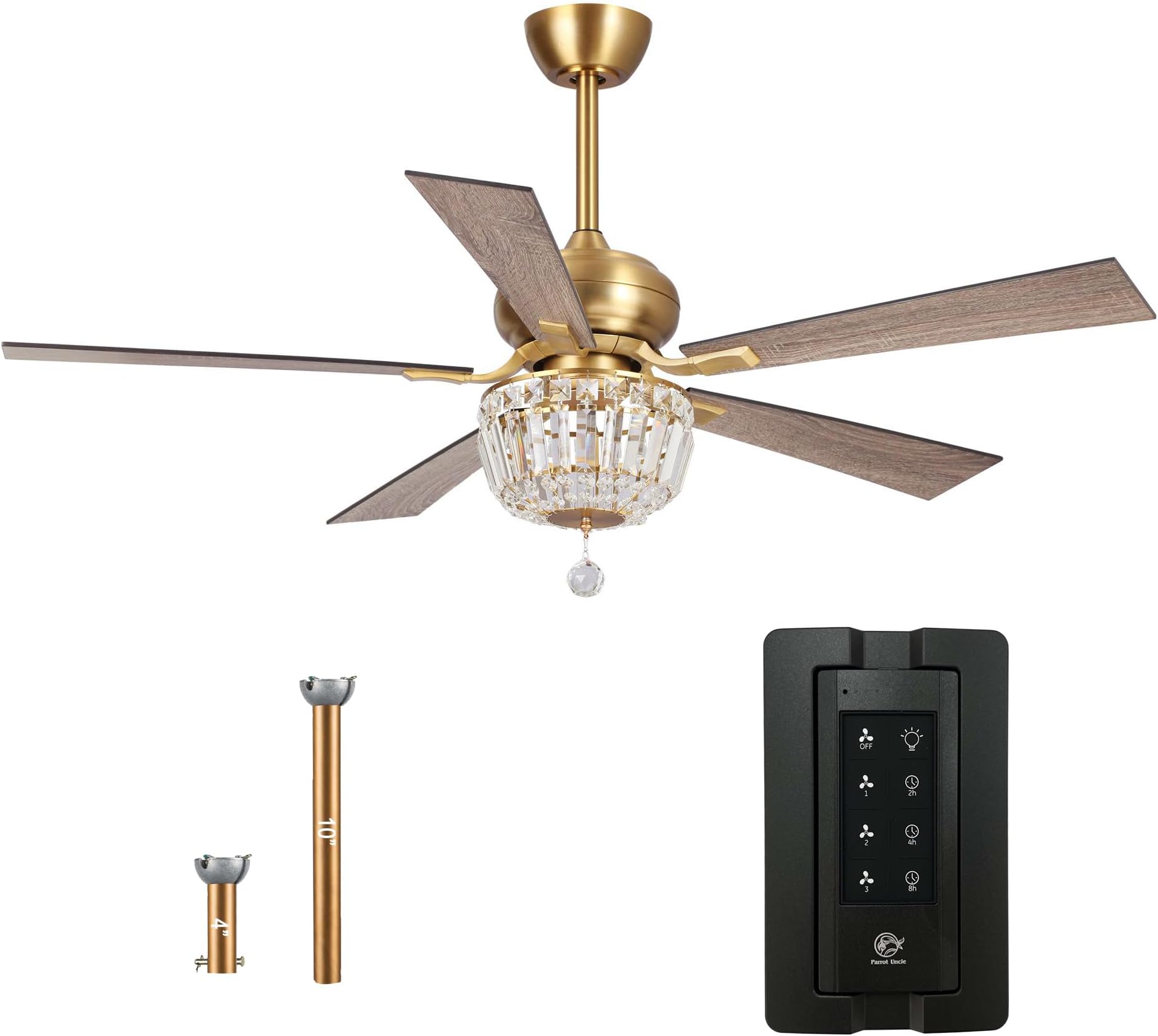 Amazon.com: Quorum 4525-2280 Ovation 52" Ceiling Fan with Lights, Aged ...