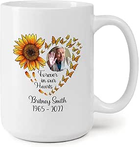 Amazon.com: Forever In Our Hearts Mug, Custom Personalized Photo Picture In Memory Mug, In ...