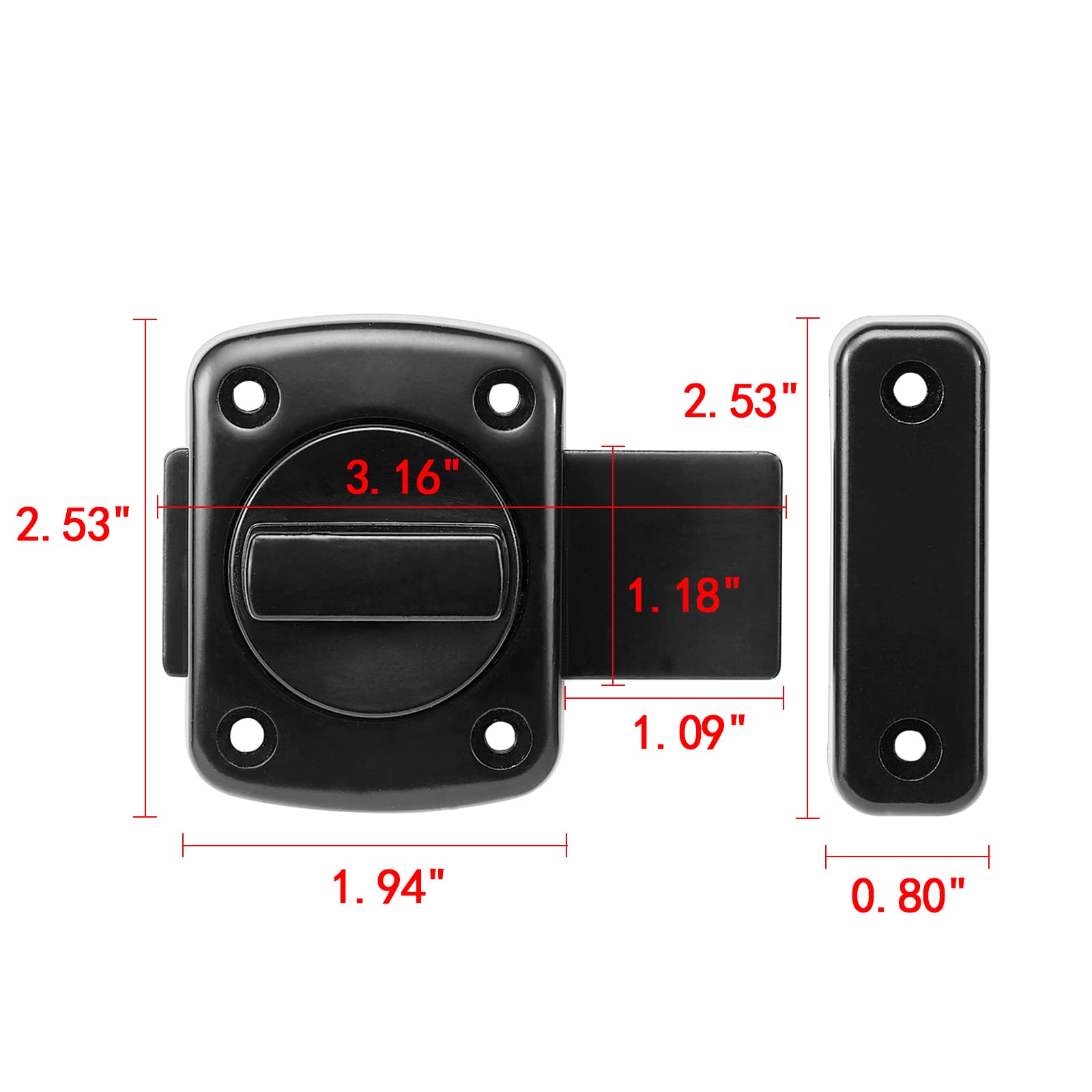 Snapklik.com : INIRET 2 Packs Rotate Bolt Latch Gate Latches Safety ...