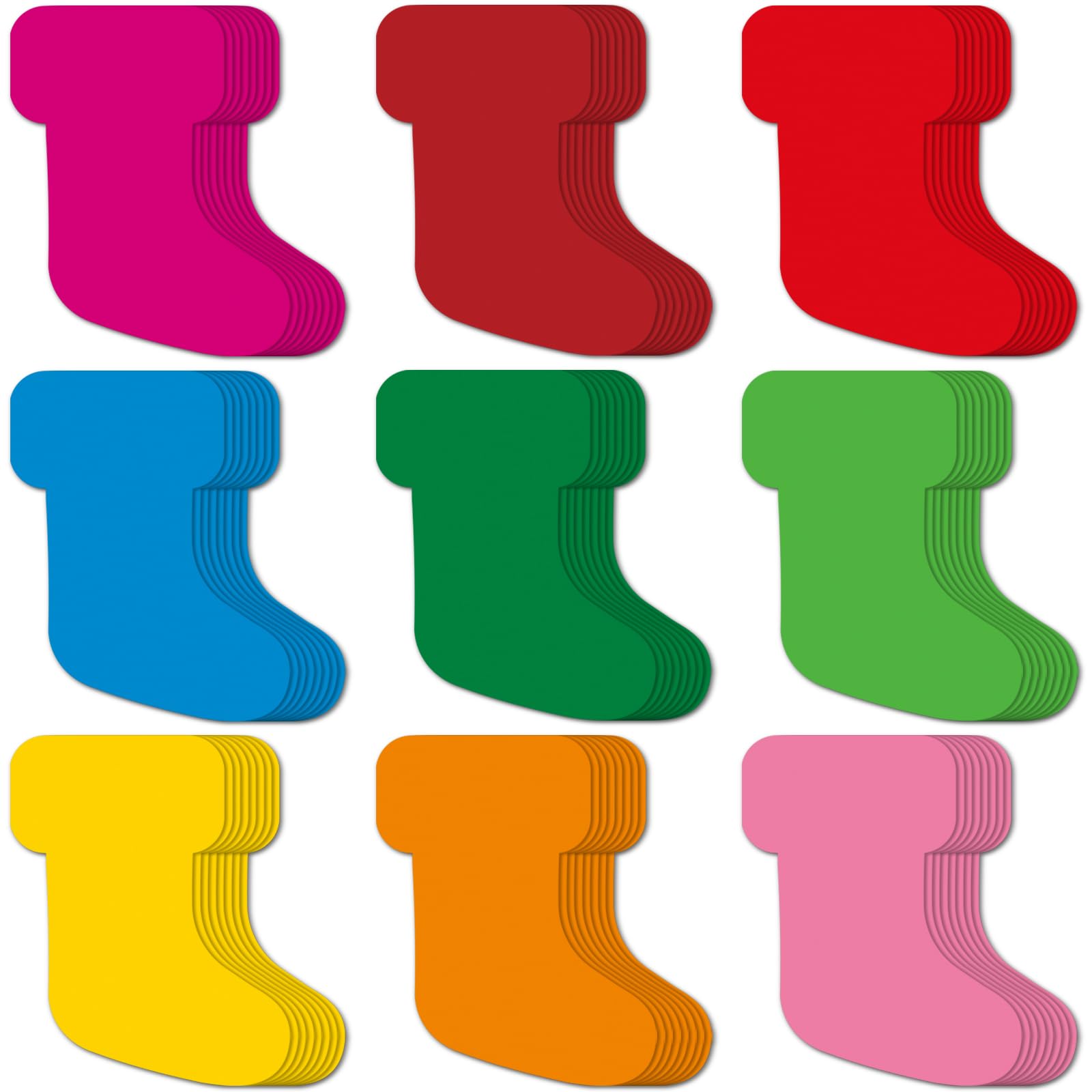 Amazon.com: Geyee 108 Pcs Christmas Stocking Cutouts Xmas Sock Paper ...