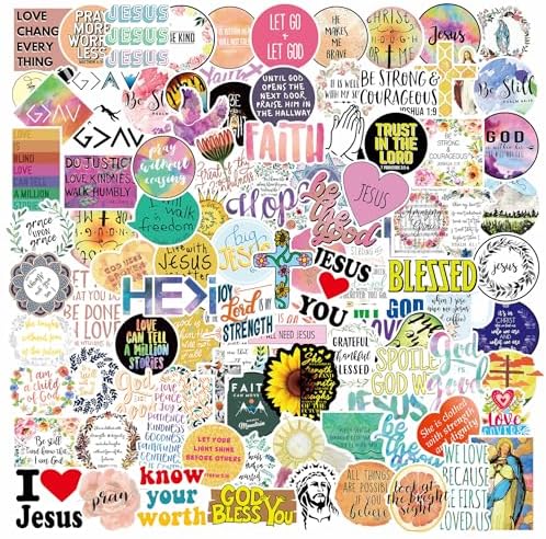 Amazon.com: 100pcs Christian Stickers,Bible Stickers,Motivational Kid ...