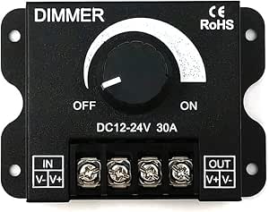 HPGHZNYNMK 12V 24V Stepless Dimmer For LED Strip Dimming Knob Button ...