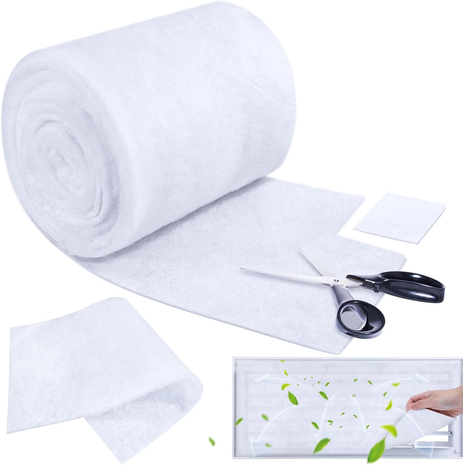 HunnmingRe 18'' x 120'' Air Vent Filters Polyester Floor Vent Filter ...