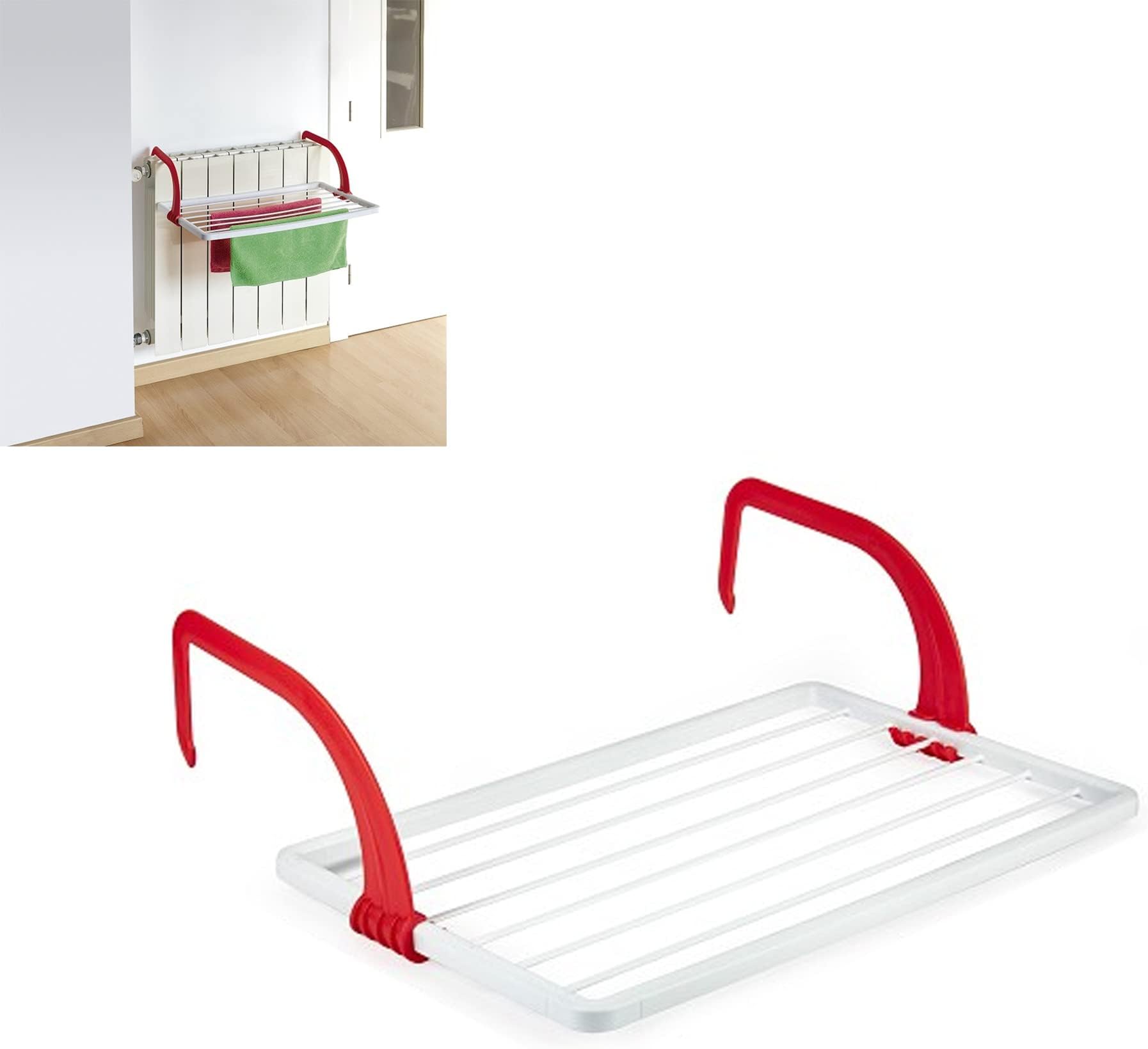 DIVCHI 5 Bar Radiator Folding Airer Radiator Towel Holder Clothes Dryer ...