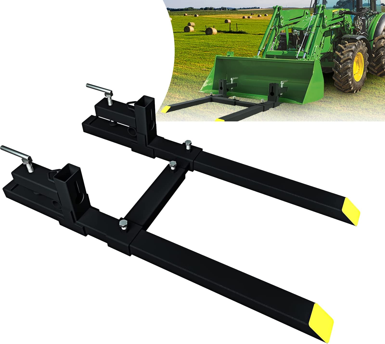 Amazon.com: Sulythw Clamp On Pallet Forks, 58.86" Total Length 4500lbs ...