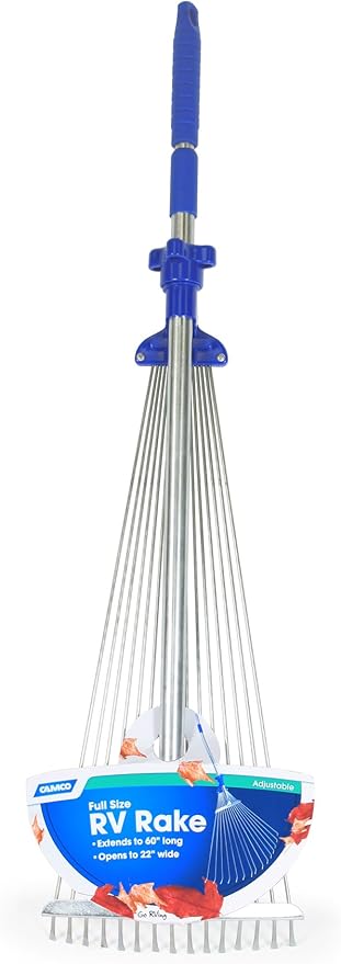 Amazon.com: Camco Telescopic Collapsible Rake | Expands to 60" Long ...