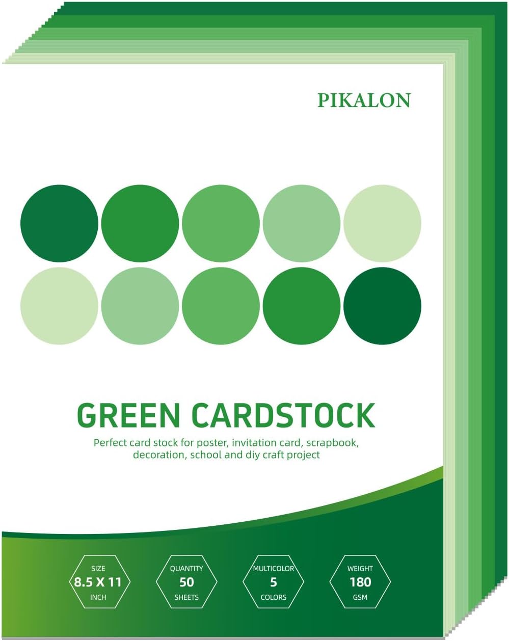 Amazon.com : Wpxmer 60 Pack Green Cardstock 8.5 x 11 inches Green ...