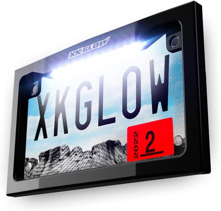 Amazon.com: Complete Motorcycle License Plate Frame White LED 6" (Black ...
