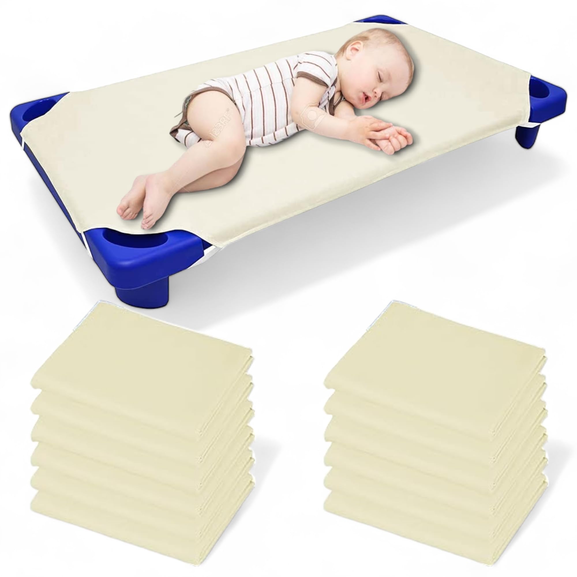 Amazon.com: Pack of 12 Cot Sheet for Daycare Preschool Cot Bed ...