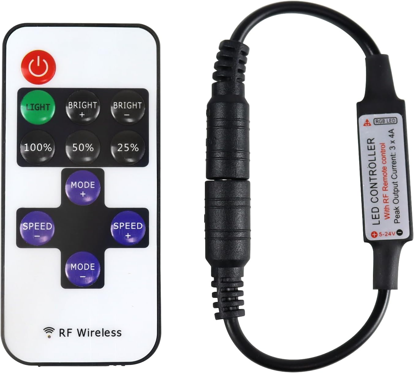 11-Key RF Mini Wireless Remote Controller for Single Color 3528 5050 ...