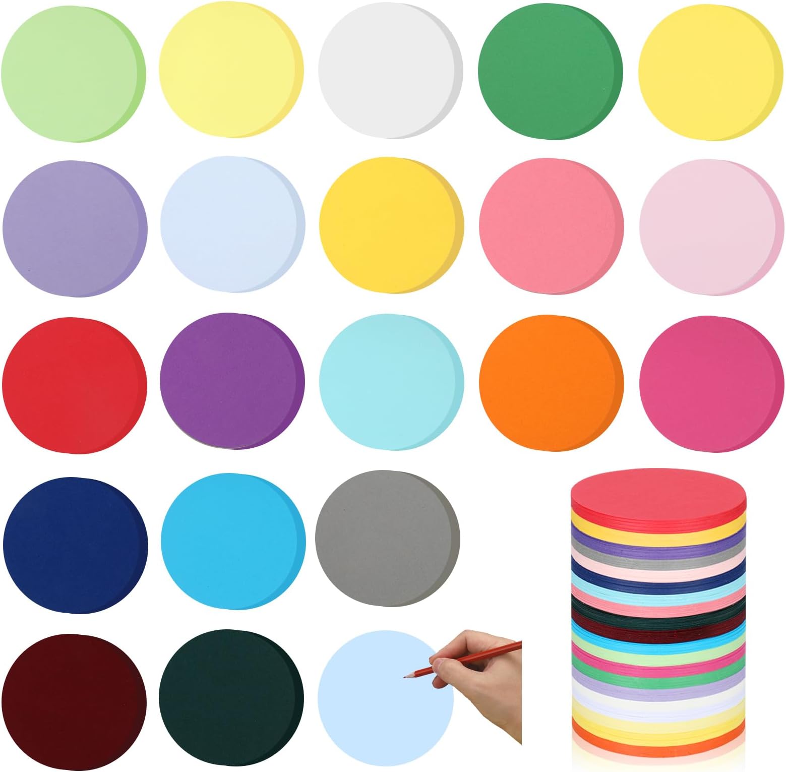 Amazon.com: Honoson 1000 Pcs Round Cutouts Paper 3.9 Inch Circles ...