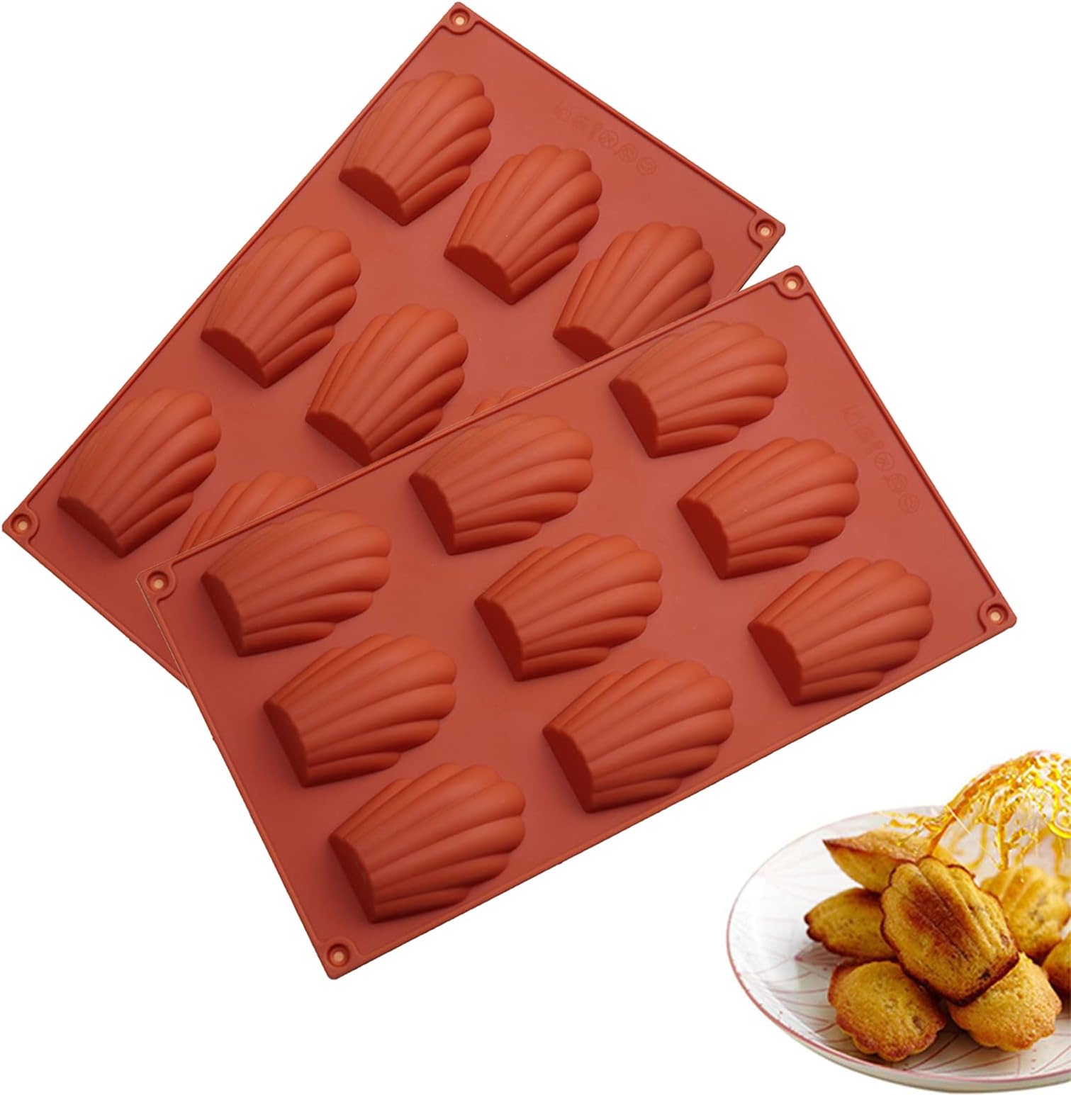 Amazon.com: Webake Madeleine Pan 18 Cavity Silicone Madeleine Mold for ...