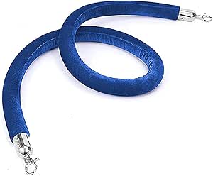 Luxurious Blue Rope Barrier with Silver Connectors 0.6m/24 Queueing ...