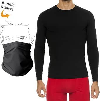 Thermajohn Thermal Shirts for Men Size L with Fleece Neck Warmer Men at ...