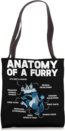 Amazon.com: Anatomy of a Furry Fox Cute Furries Fursona Tote Bag ...