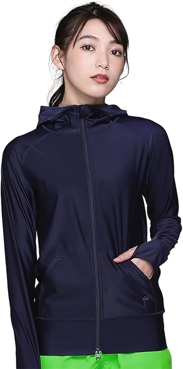 Amazon.co.jp: ICEPARDAL(アイスパーダル) ラッシュガード パーカー レディース フード付き 全20色 透けにくいカラー有 S～4L UPF50 + YKKダブルジップ ...
