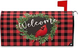 Amazon.com: Welcome Winter Cardinal Birds Magnetic Mailbox Cover ...