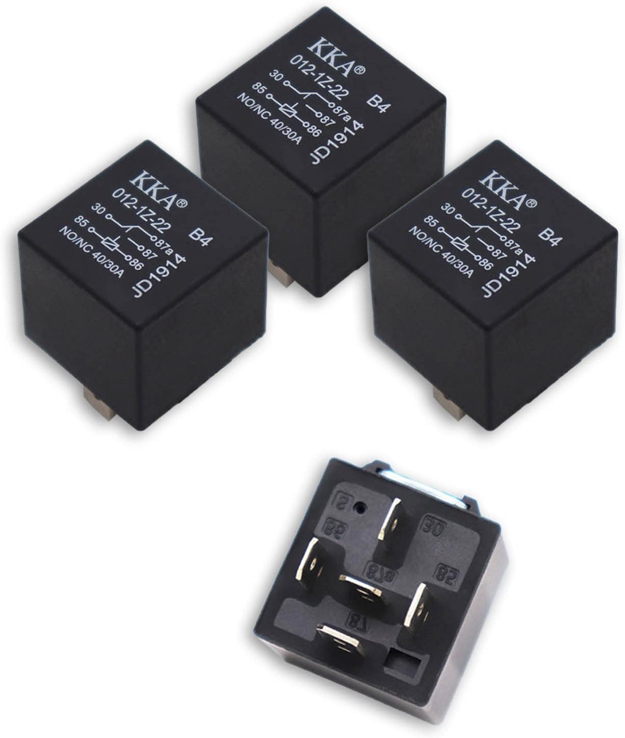 Amazon.com: Fogfar 4 Pack Automotive Relays, 40A 12V Plug-in Car Relays ...