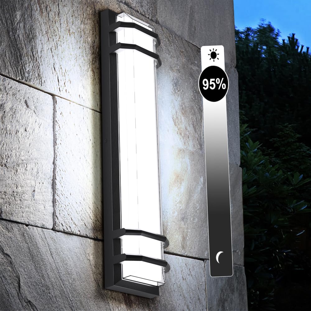 Sytmhoe Outdoor Wall Lights,36w Dimmable 6000K LED Modern Porch & Patio Wall Light Fixture, 23 ...