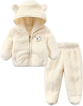 Amazon.com: Girls Fleece 2 Piece Outfit Fur Fuzzy Flannel Zip Up Teddy ...